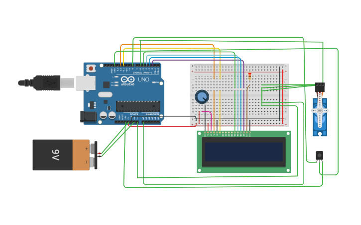 Circuit design car parking - Tinkercad