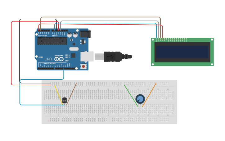 Circuit design DHT11 - Tinkercad