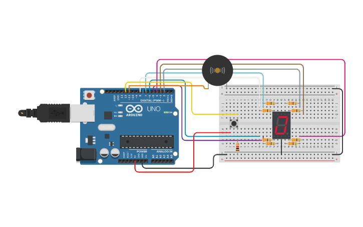 Circuit design DADO - Tinkercad