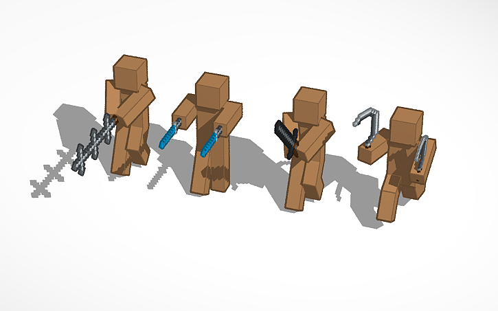 3D design minecraft weapon ideas(six sword, laser sword, dark sword ...