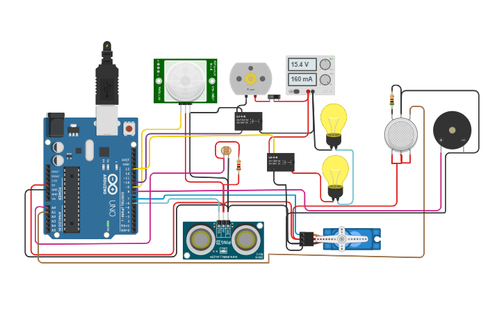 Circuit Design Smart Home Automation Tinkercad