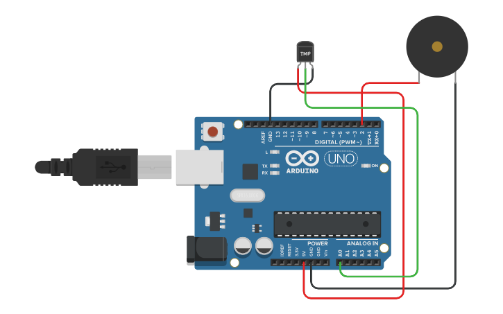 Circuit design Temperature and Humidity Sensor - Tinkercad