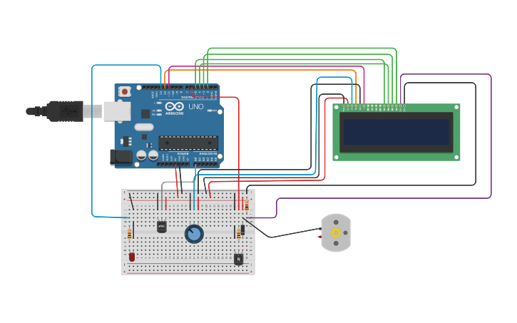 Circuit design automatic room temperature controller | Tinkercad
