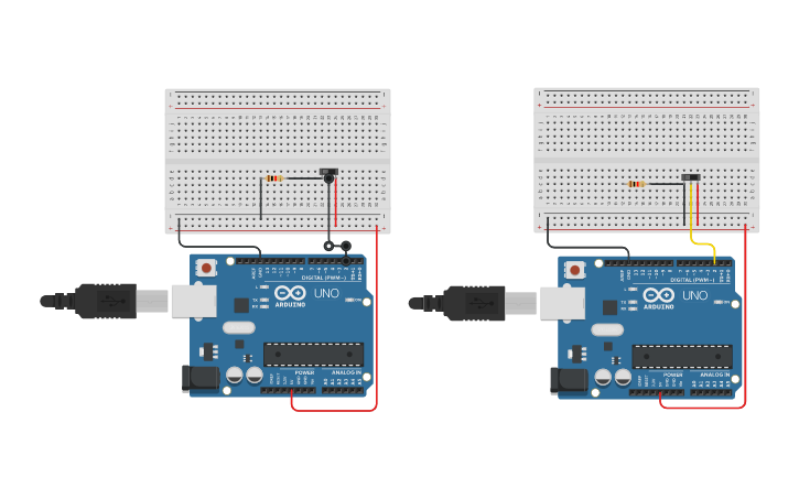 Circuit design resistencia pull up y pull down | Tinkercad