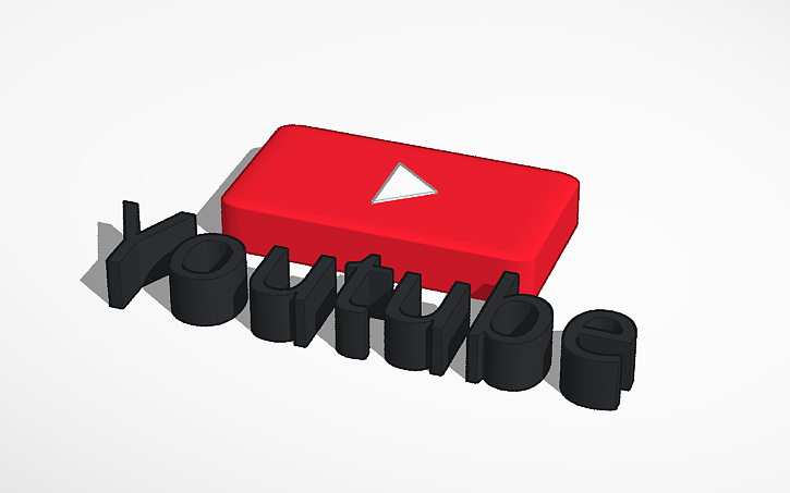 3D design youtube logo - Tinkercad