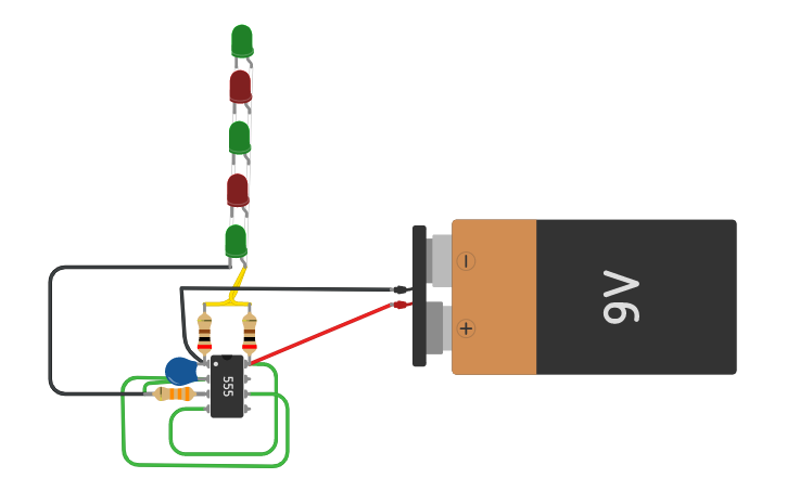 Circuit design led chaser - Tinkercad
