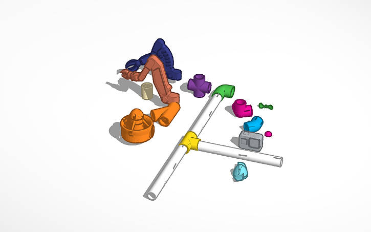 3D design Copy of PVC Pipe Project Parts 3/4" - Tinkercad