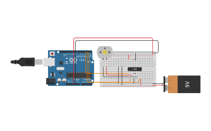 Circuit design DC Motor | Tinkercad