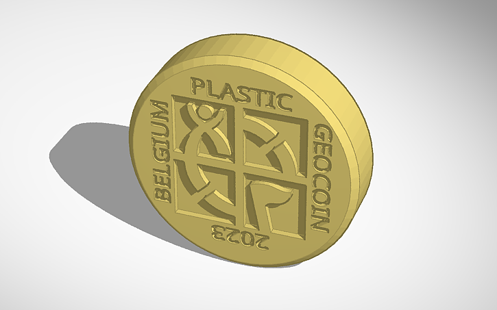 3D design PLASTIC COIN 2023 - Tinkercad