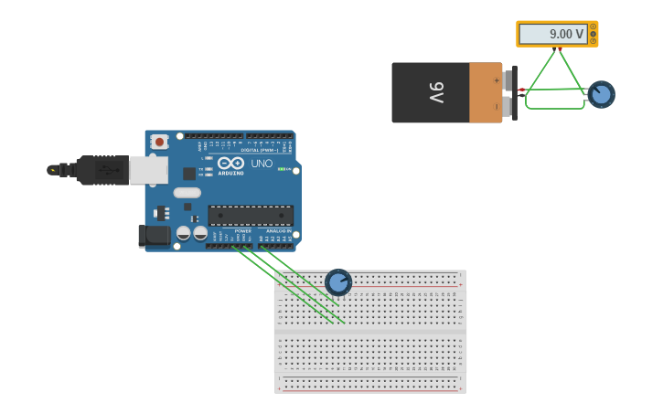 Circuit design Trimmer Analog Read | Tinkercad