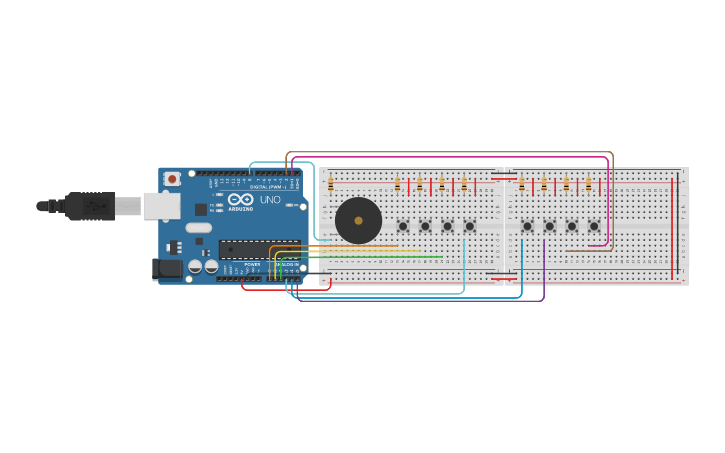 Circuit design Final Keyboard - Tinkercad