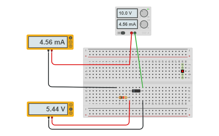 Circuit design Zener Diode - Tinkercad