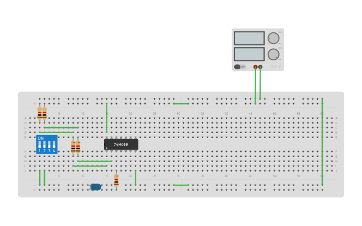 Circuit design 7400 - Tinkercad