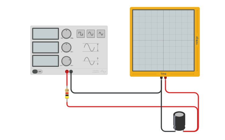 Circuit design RC Circuit, Integrator | Tinkercad