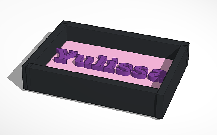 3D design name tag - Tinkercad