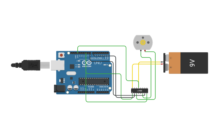 Circuit design Rotating The Motor - Tinkercad