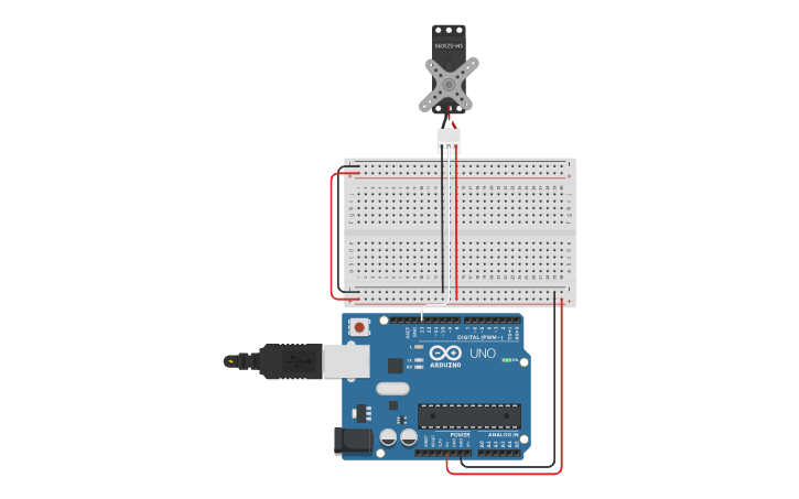 Circuit design Servo Motor - Tinkercad