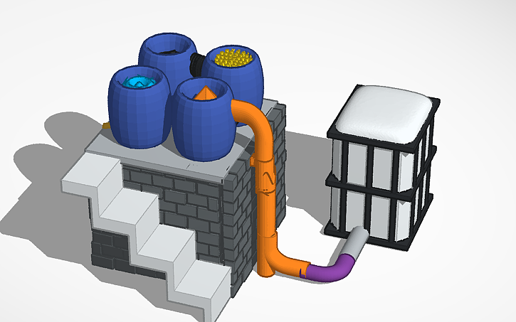 3D design water filtration system - Tinkercad