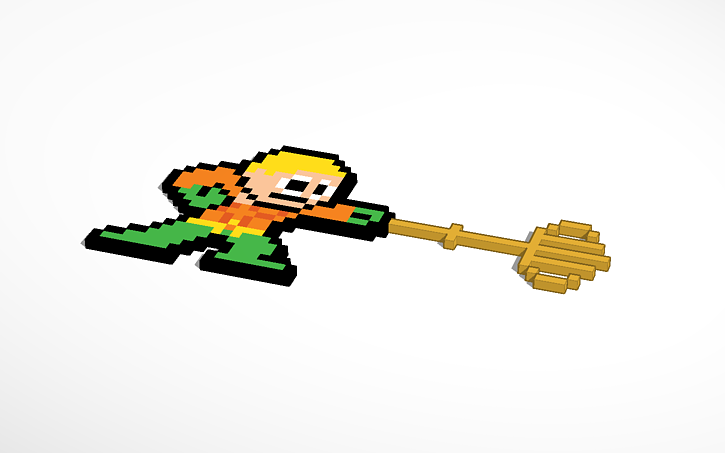 3D design 8-Bit Aquaman - Tinkercad