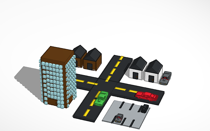 3D design big city town - Tinkercad