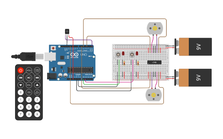 Circuit design projeto_rover | Tinkercad