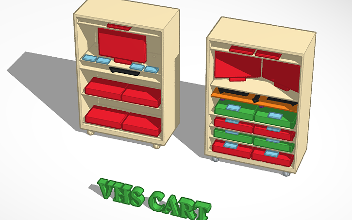 3D design VHS Cart - Tinkercad