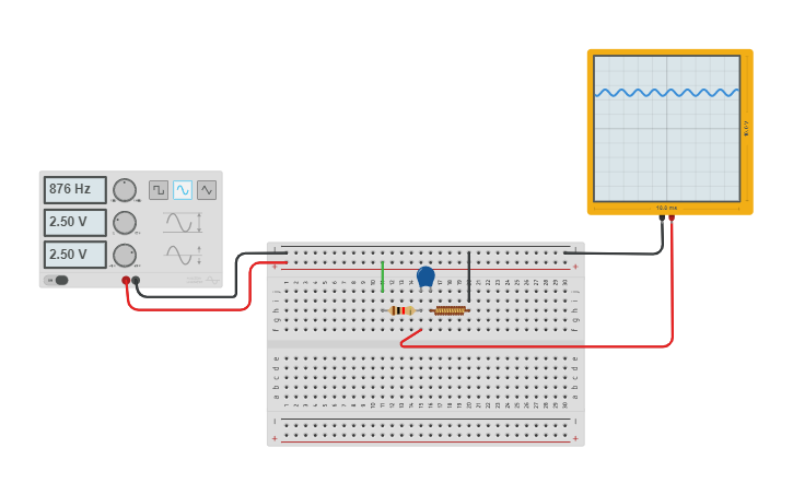 Circuit design Series RLC circuit for project - Tinkercad