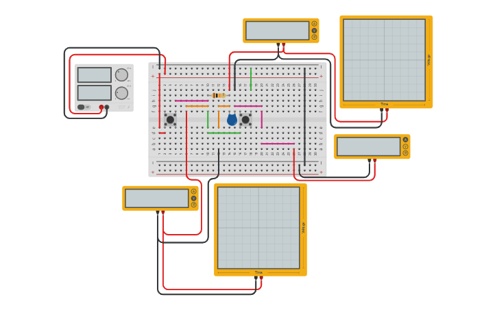 Circuit design R-C充放電電路 - Tinkercad