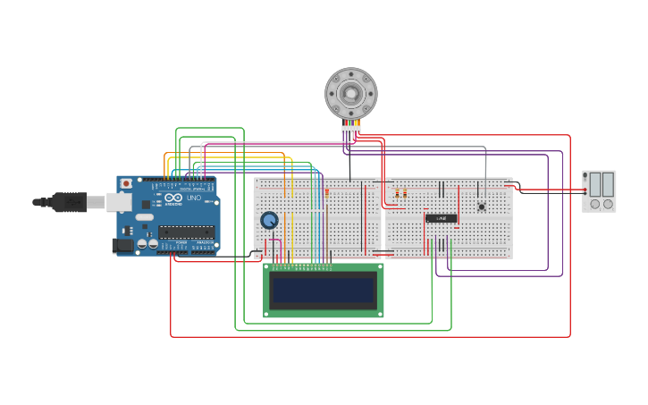 Circuit design DC Motor with encoder - Tinkercad