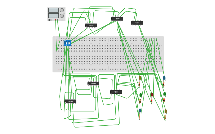 Circuit design Task 3: Digital Dice Decoder - Tinkercad