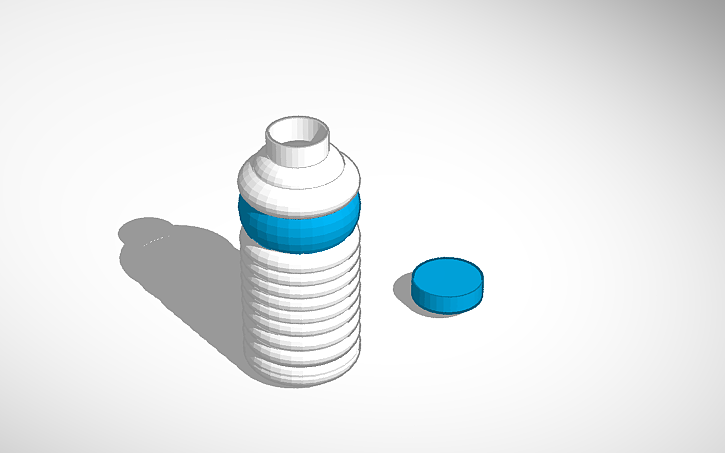 3D design hollow WATER BOTTLE - Tinkercad