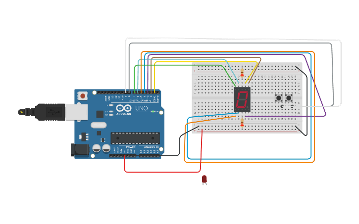 Circuit design Copy of Proyecto display anodo comun - Tinkercad