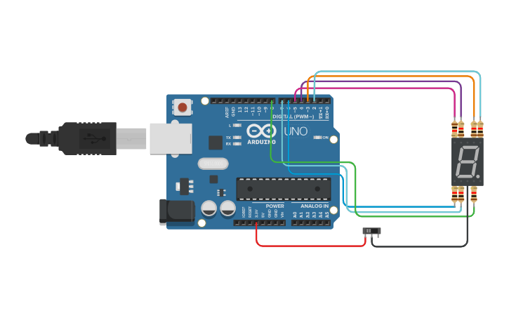 Circuit design 7-SEG Counter | Tinkercad