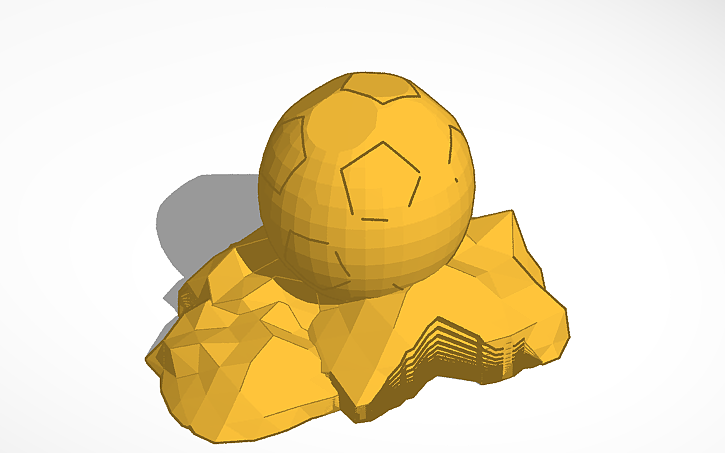 3D design ballon 'd' or - Tinkercad