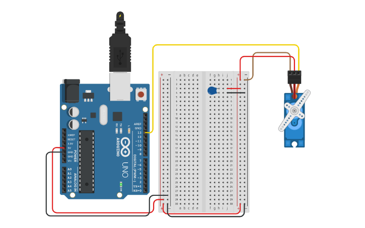 Circuit design Servomotor | Tinkercad