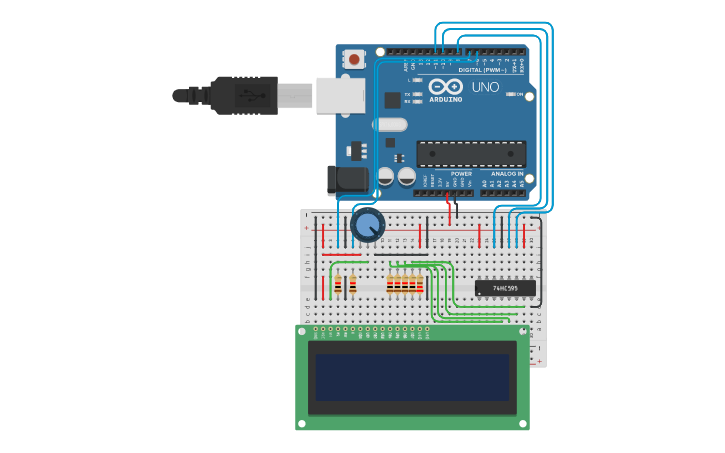 Circuit design LCD - Tinkercad
