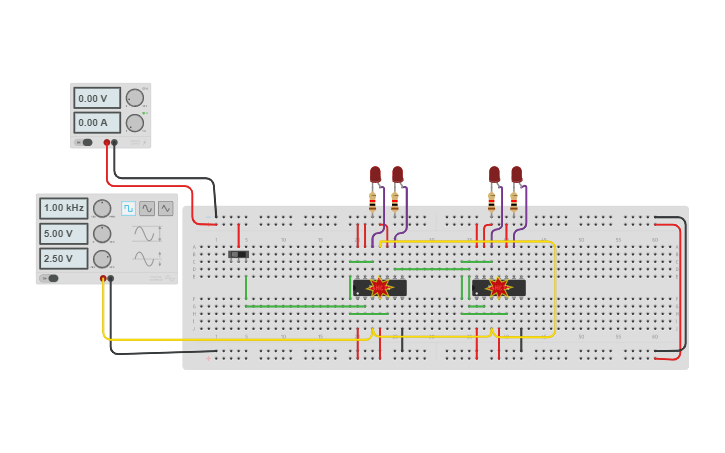 Circuit design SIPO | Tinkercad