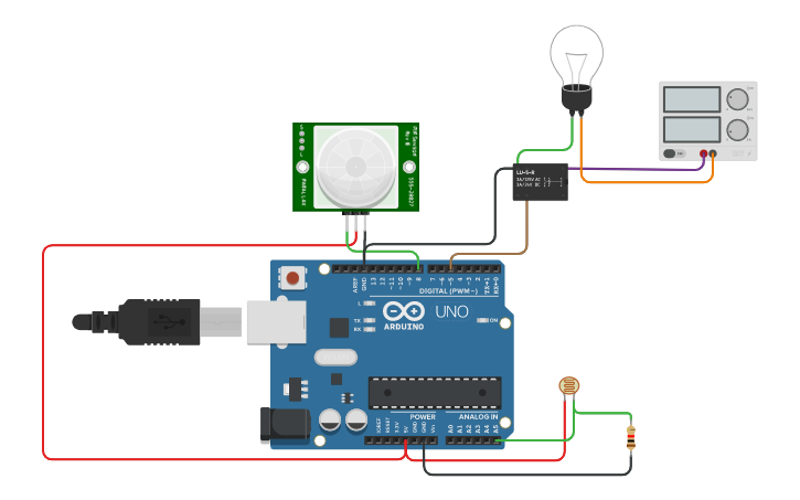 Circuit design Modulo Relé - Tinkercad