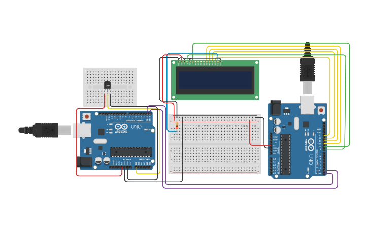 Circuit design Temperature measure - Tinkercad