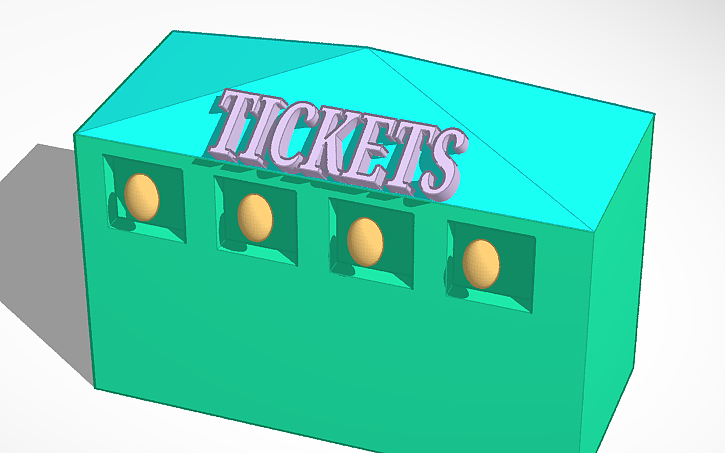 3D design TICKET COUNTER - Tinkercad