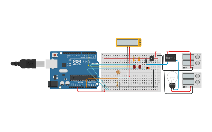 Circuit design puerto analógico | Tinkercad