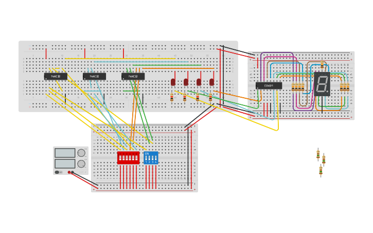 Circuit design Copy of decodificador e codificador BCD - Tinkercad Circuit design Copy of decodificador e codificador BCD - Tinkercad