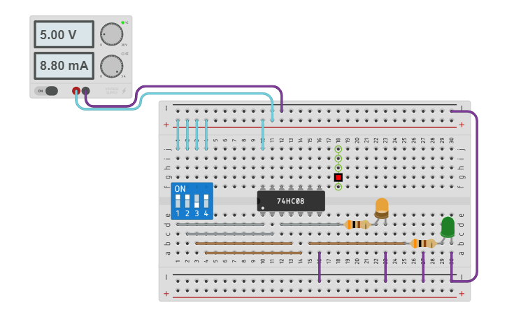 Circuit design Puerta And - Tinkercad