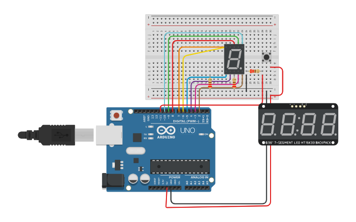 Circuit design 7 SEGMENT DIGITAL CLOCK COUNTER - Tinkercad