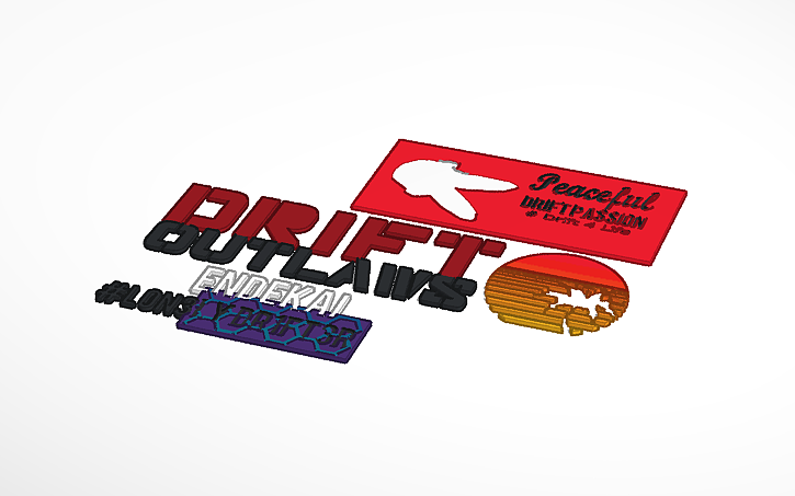 3D design Drift Sticker Pack #1 - Tinkercad