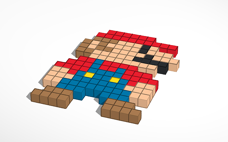 3D design Classic Mario Pixel Art - Tinkercad