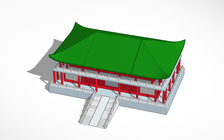 3D design Chinese building - Tinkercad