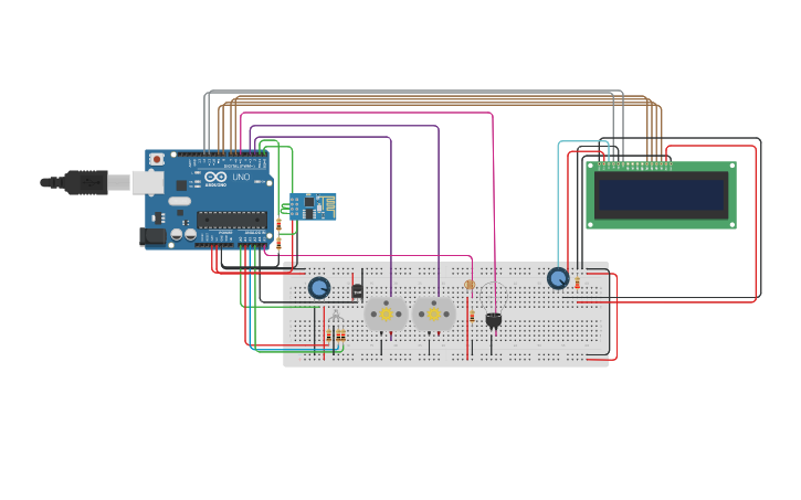 Circuit design Greenhouse Monitoring - Tinkercad