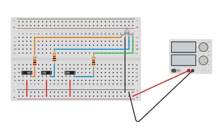 Circuit design LED RGB | Tinkercad