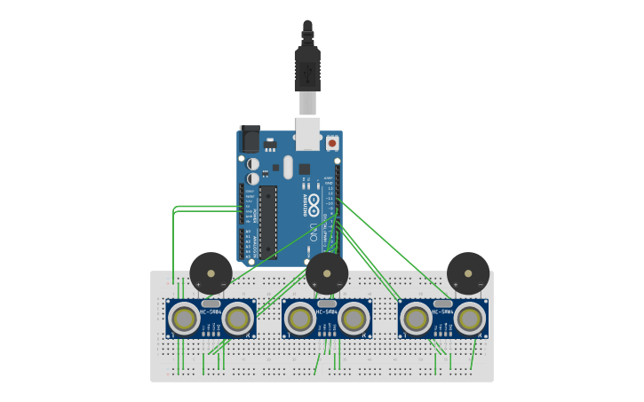 Circuit design Blind Stick - Tinkercad